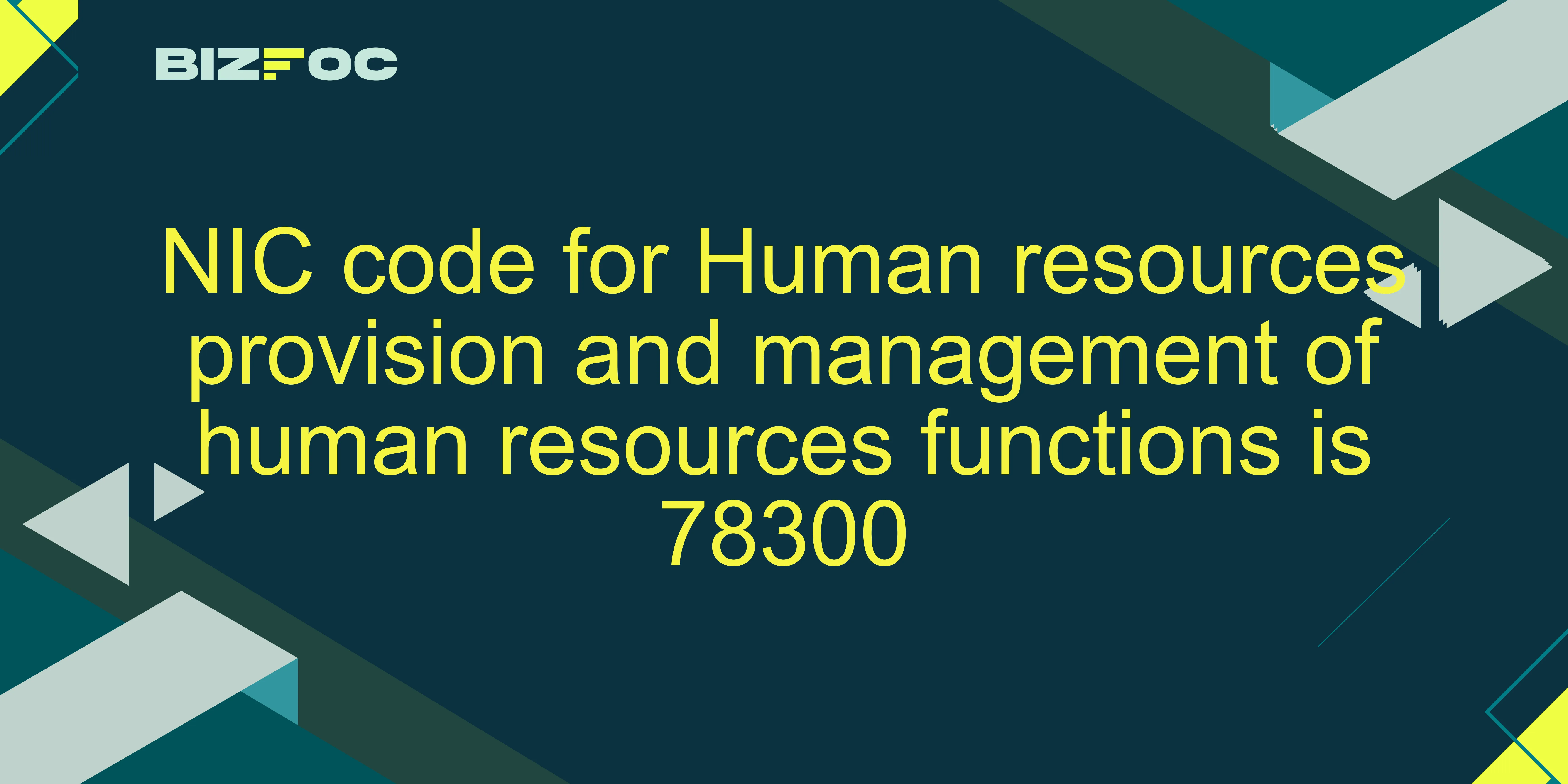 NIC Code for Human Resources Provision & Management | 78300
