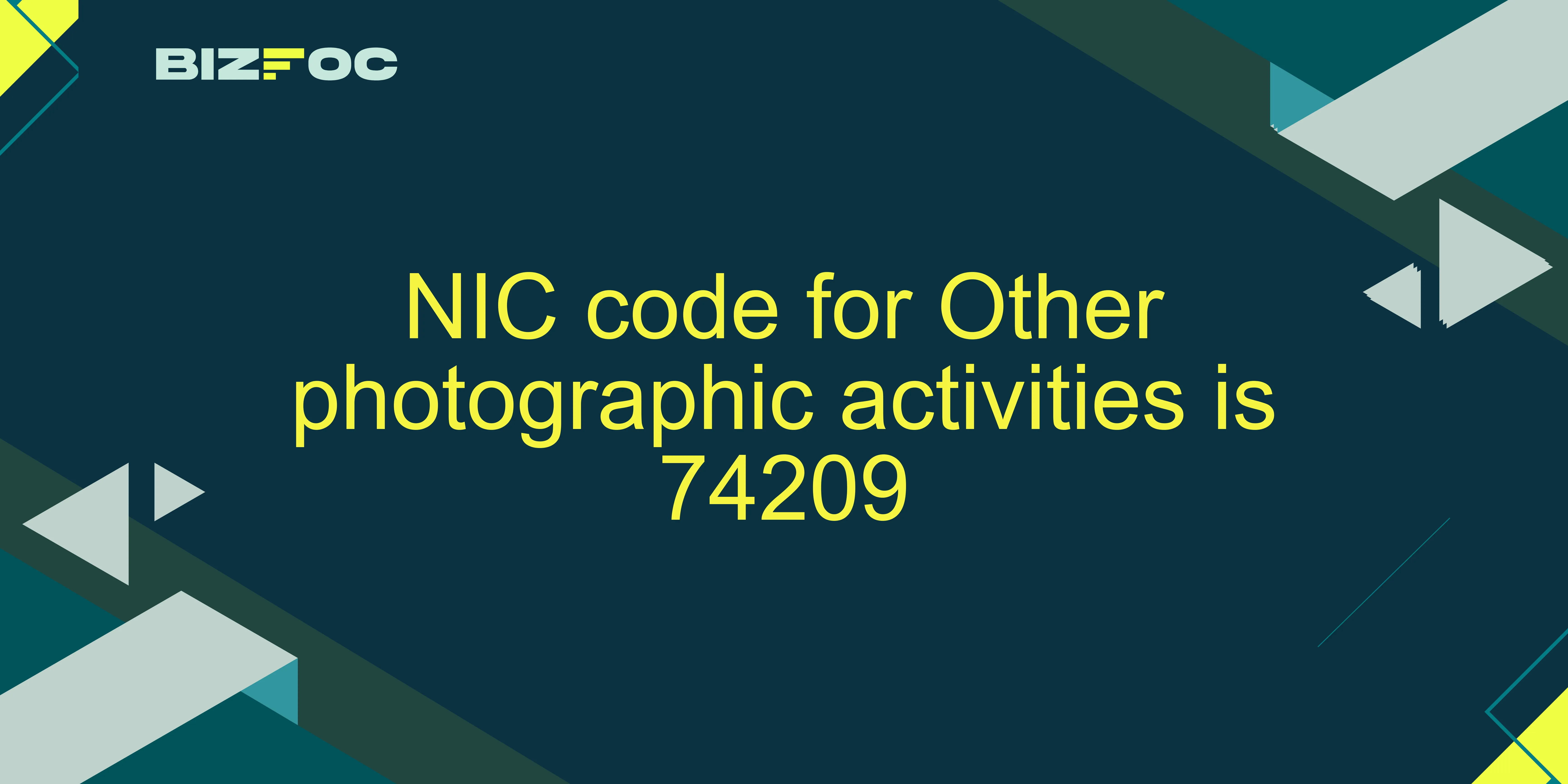 NIC Code for Photographic Activities | 74209