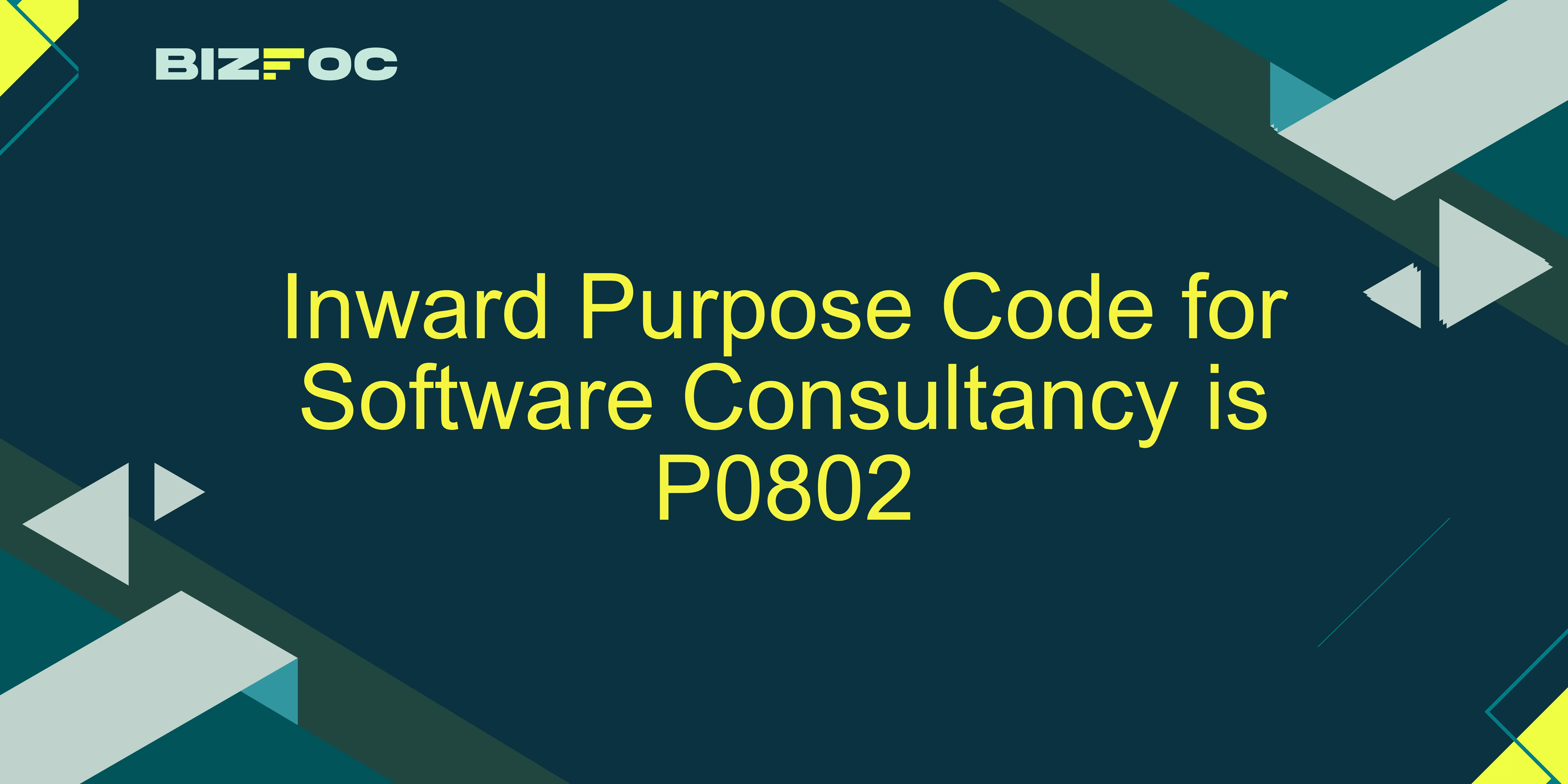 Inward Remittance Purpose Code for Software Consultancy | P0802